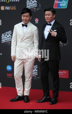 Chinese music duo Xiao Yang, left, and Wang Taili of the Chopstick ...