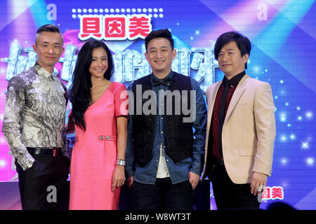 (From left) Chinese TV host Chen Lei, Hong Kong singer and actress ...