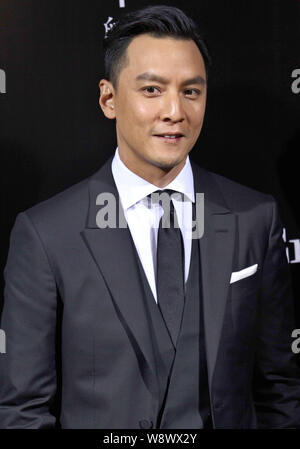 Hong Kong actor Daniel Wu poses at a press conference to promote his ...