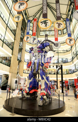 A giant model of Optimus Prime from Hollywood movie, Transformers: Age ...