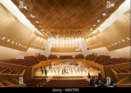 Interior view of a concert hall of the Shanghai Symphony Orchestra Hall ...