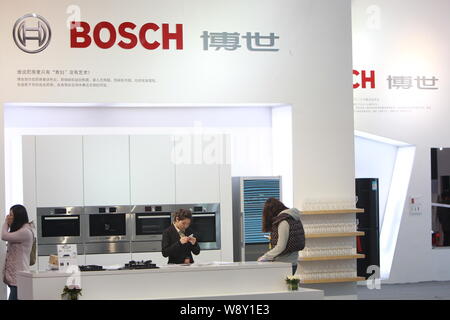 --FILE--People visit the stand of Bosch during an expo in Shanghai ...