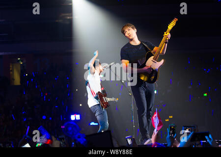South Korean band CNBlue performs at the Nanjing concert of their "2014 ...