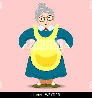 Cartoon illustration of an angry elderly lady Stock Vector Image & Art ...