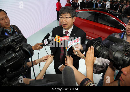 Yin Tongyue, chairman of Chery Automobile Co., Ltd., is interviewed at ...