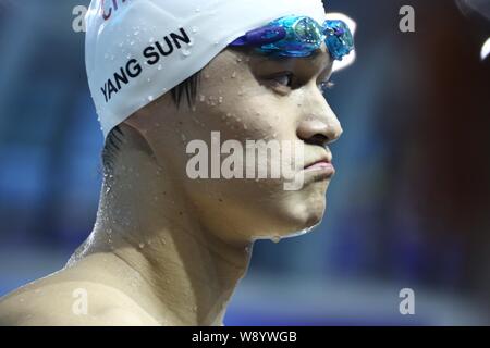 --FILE--Sun Yang of China is pictured in the 2500m freestyle final ...