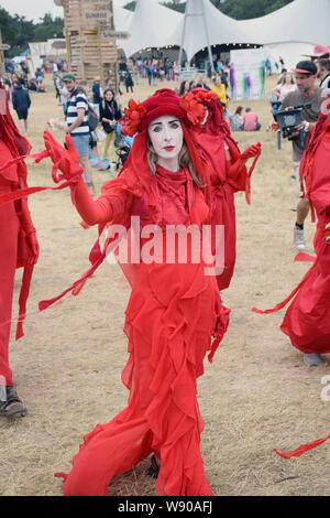 Extinction Rebellion Cambridge Red Brigade protest at Latitude music ...