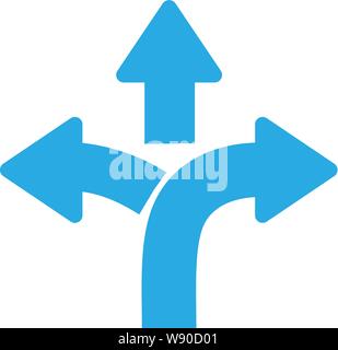 Three way direction arrow icon Stock Vector Image & Art - Alamy