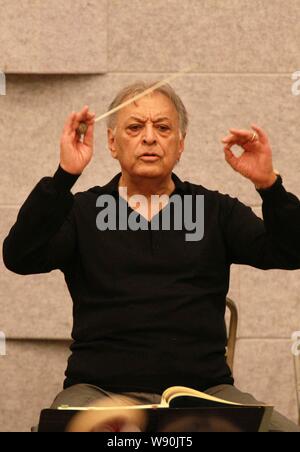 Zubin Mehta, Indian conductor of the New York Philharmonic Orchestra ...
