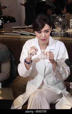 Taiwanese-French actress Sandrine Pinna poses during the opening ...