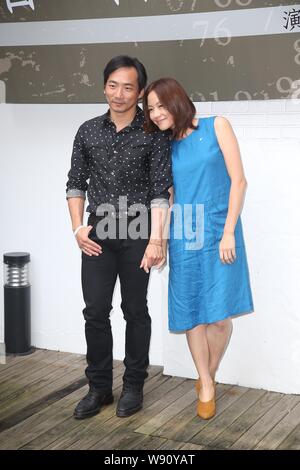 Stone (Shih Chin-hang) of Taiwanese band Mayday poses at a press conference to start filming of ...