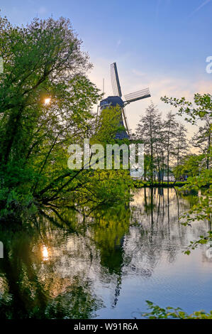 Historic windmills located in Kralingen Lake in Rotterdam, the ...