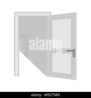 Recursion Open Door Isolated. Repeating doors vector illustration Stock ...