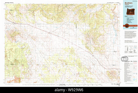 Brothers, Oregon, map 1983, 1:100000, United States of America by ...