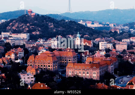 China, Shandong province, Qingdao, German architecture in the old town ...