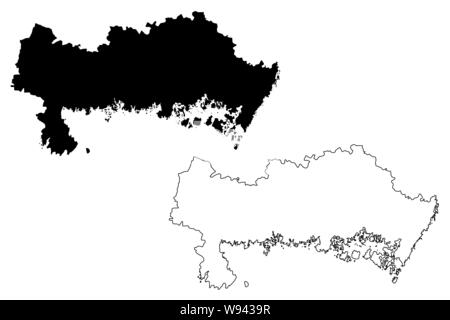 Blekinge County (Counties of Sweden, Kingdom of Sweden) map vector ...