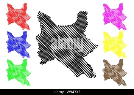 Quillacollo city (Plurinational State of Bolivia) map vector ...