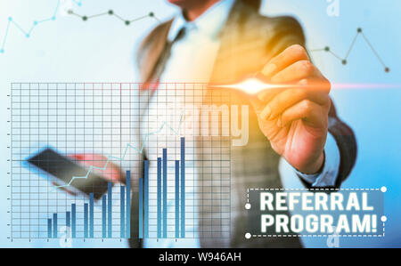 Conceptual hand writing showing Referral Program. Concept meaning ...