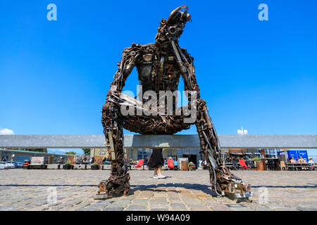 The sculpture "Zinkglobal", the key to the future" at Nordre Toldbod ...