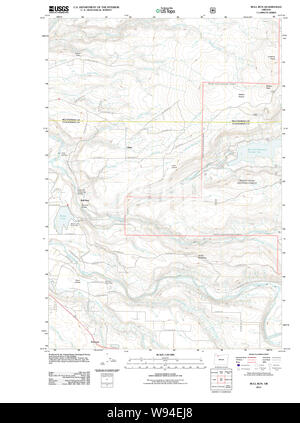 USGS Topo Map Oregon Bull Lake 20110816 TM Inverted Restoration Stock ...