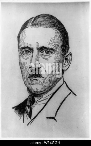 Portrait Adolf Hitler head and shoulders 1933 used for his book Mein ...