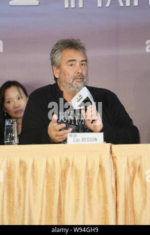French director Luc Besson speaks during a press conference for his ...