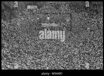 1963 March on Washington. Crowd of over 200,000 marchers at the Lincoln ...