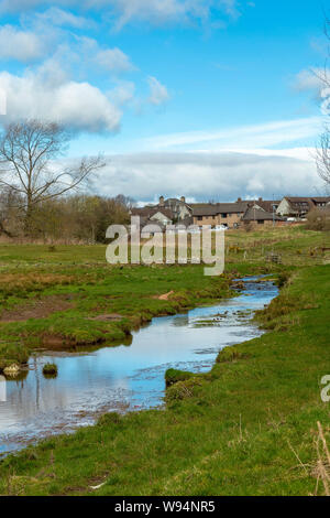 View of the River Leader in Lauder on the Scottish border. Scotland ...