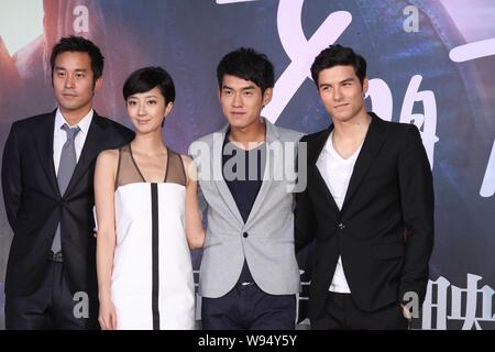 (From left) Taiwanese actor Joseph Chang Hsiao-chuan, actress Guey Lun ...