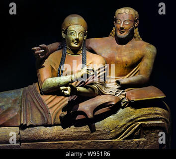 Tomb Sarcophagus of a couple terracotta 6th century BC The Etruscans ...