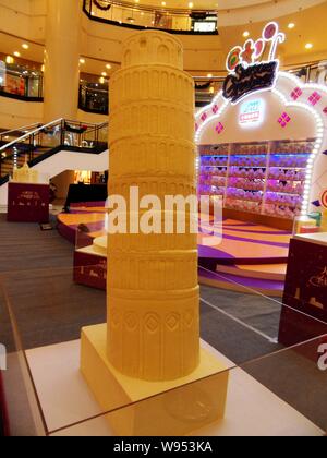 A chocolate-made scale model of Italys Rome Colosseum is displayed ...
