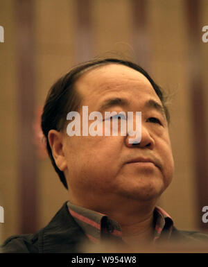 --FILE--Chinese author and writer Mo Yan attends a reading forum during ...