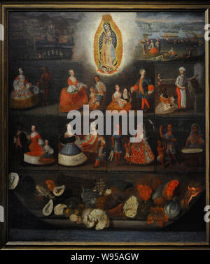 Luis de Mena (Mexican artist). "Castas", ca. 1750. Casta painting genre ...