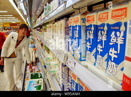 --File--Cartons of fresh milk of Bright Dairy, a subsidiary of Bright ...