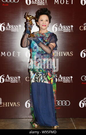 Hong Kong actress Deanie Ip (Yip) attends a press conference for the ...