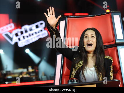 --FILE--Chinese singer Na Ying, also a coach and judge of The Voice of ...