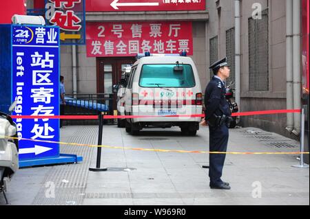 Chinese Ambulance at the station Stock Photo - Alamy