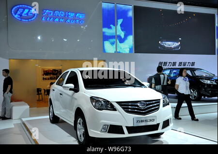 --FILE--A Lifan 530 car is displayed during an auto show in Chongqing ...
