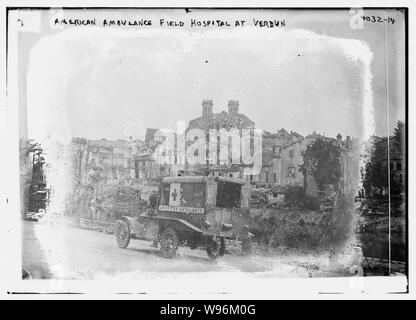 American Ambulance field hospital at Verdun, Photograph shows an ...