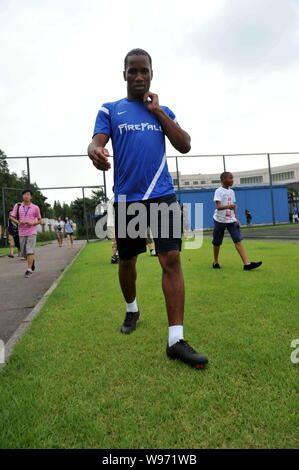 Didier Drogba and Nicolas Anelka at a Shanghai Shenhua F.C. training ...