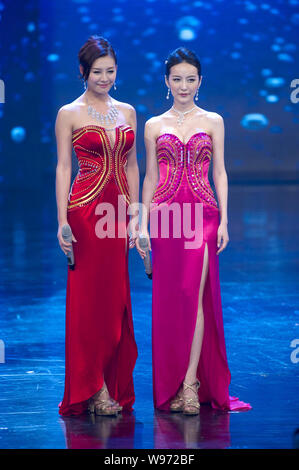 Winner Michelle Feng Xuebing, right, is crowned during the award ...
