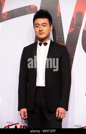 Chinese actor Tong Dawei poses during a cast press conference for his ...