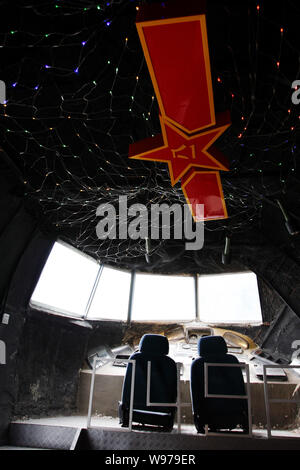 Interior of a military-themed bar, which was the former headquarters of ...