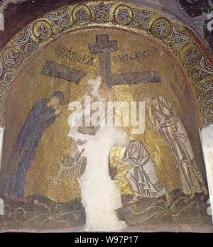 ‘Descent from the Cross’ (Nea Moni) depicts the biblical scene of Christ’s removal from the ...