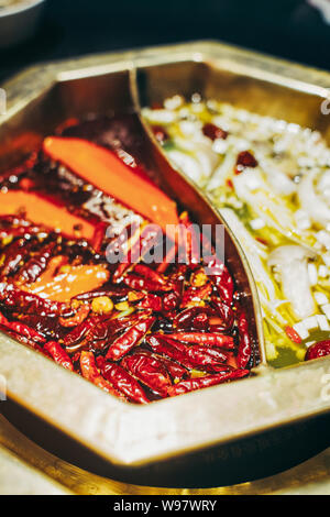 Chinese food Spicy Dry Hot Pot a dish made popular in the Sichuan ...