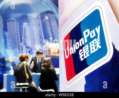 --FILE--View of an advertisement for China UnionPay in Shanghai, China ...