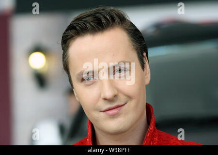 Russian singer Vitas is pictured at the booth of Mercedes-Benz at the ...