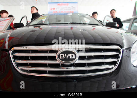 BYD in Shenzhen BYD, a Chinese carmaker brand in the shopping mall on ...