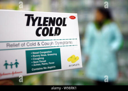A box of Tylenol Cold made by Johnson & Johnson is pictured in a ...