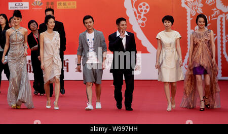 Chinese singer and actress Chen Rui and actor Ren Quan are seen at a ...